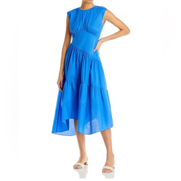 Frame Denim | Dresses | Frame Gathered Seam Dress In Blue M | Poshmark